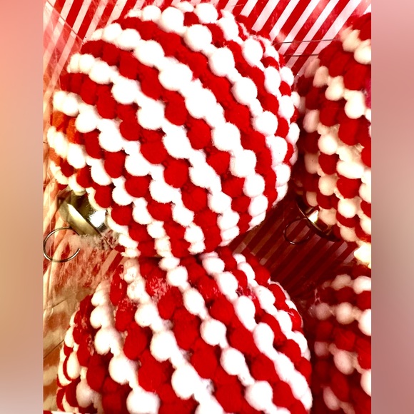 peppermint place | Holiday | 6 Christmas Fabric Peppermint Stripes Ball ...